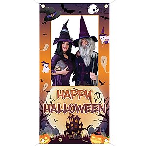 Halloween Party Decoration Halloween Theme Party Photo Prop Backdrop Indoor and Outdoor Halloween Photo Booth Frame for Halloween Birthday Party Decor Supplies 35.4 X 70.8 in