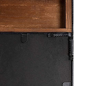 Kate and Laurel Kincaid Farmhouse Wood and Metal Framed Mirror, 20 x 36, Rustic Brown and Black, Chic Rectangle Mirror for Wall