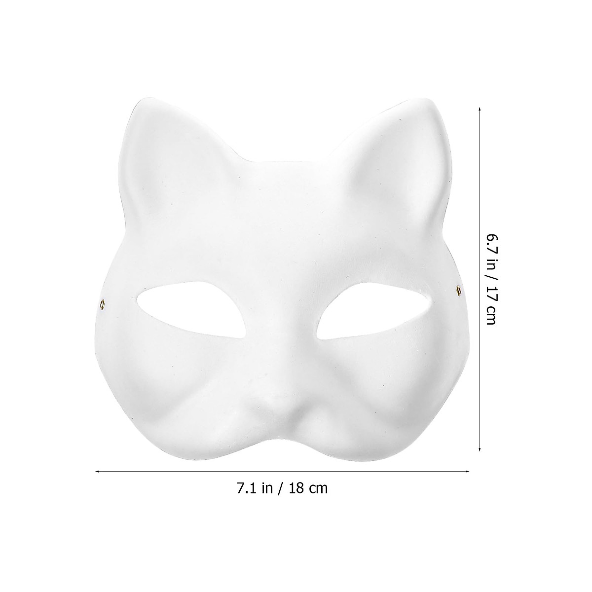 NUOBESTY 10 Pcs White Face Paper Masks Blank Mask for Decorating DIY Painting Masquerade Cosplay Party (Cat Style)