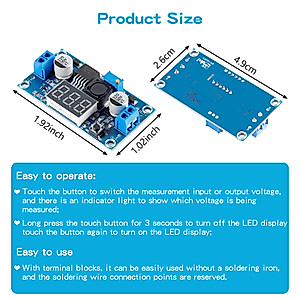 EC Buying LM2577 DC-DC Boost Module, Digital Display Board Adjustable with LED Display Digital Voltmeter Boost Converter, Digital Display Board Circuit Board Input 4-35V Output Current 3A (2PCS)