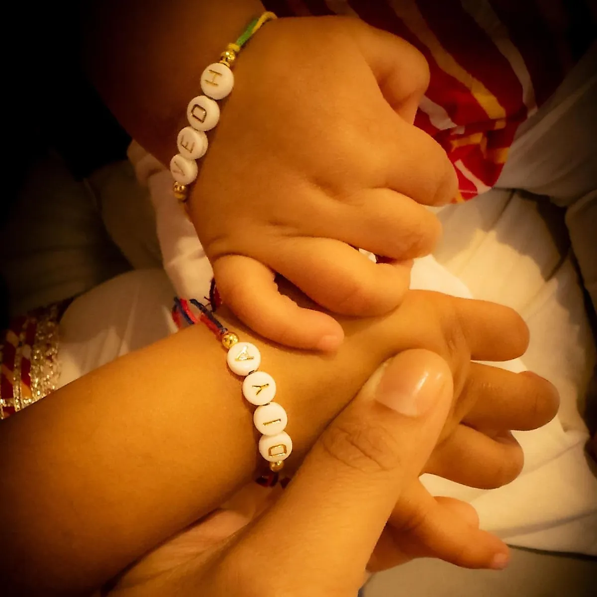 LOVENSPIRE Personalized Rakhi for Brother White Letter Name Designer Handmade Rakhi Thread for Bhaiya Custom Name Rakhi - Rakhi Card Hindu Bracelet Rakhi