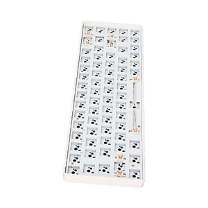 Yoidesu 65% Custom Gaming Keyboard, 64 Keys 2.4G/BT 5.0 Modular DIY Mechanical Keyboard Kit Hot Swappable Switche Keyboard(White)