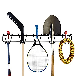 Rubbermaid 34 Inch Heavy Duty Backyard Garden Tool and Sports Equipment Storage Rack for Sheds