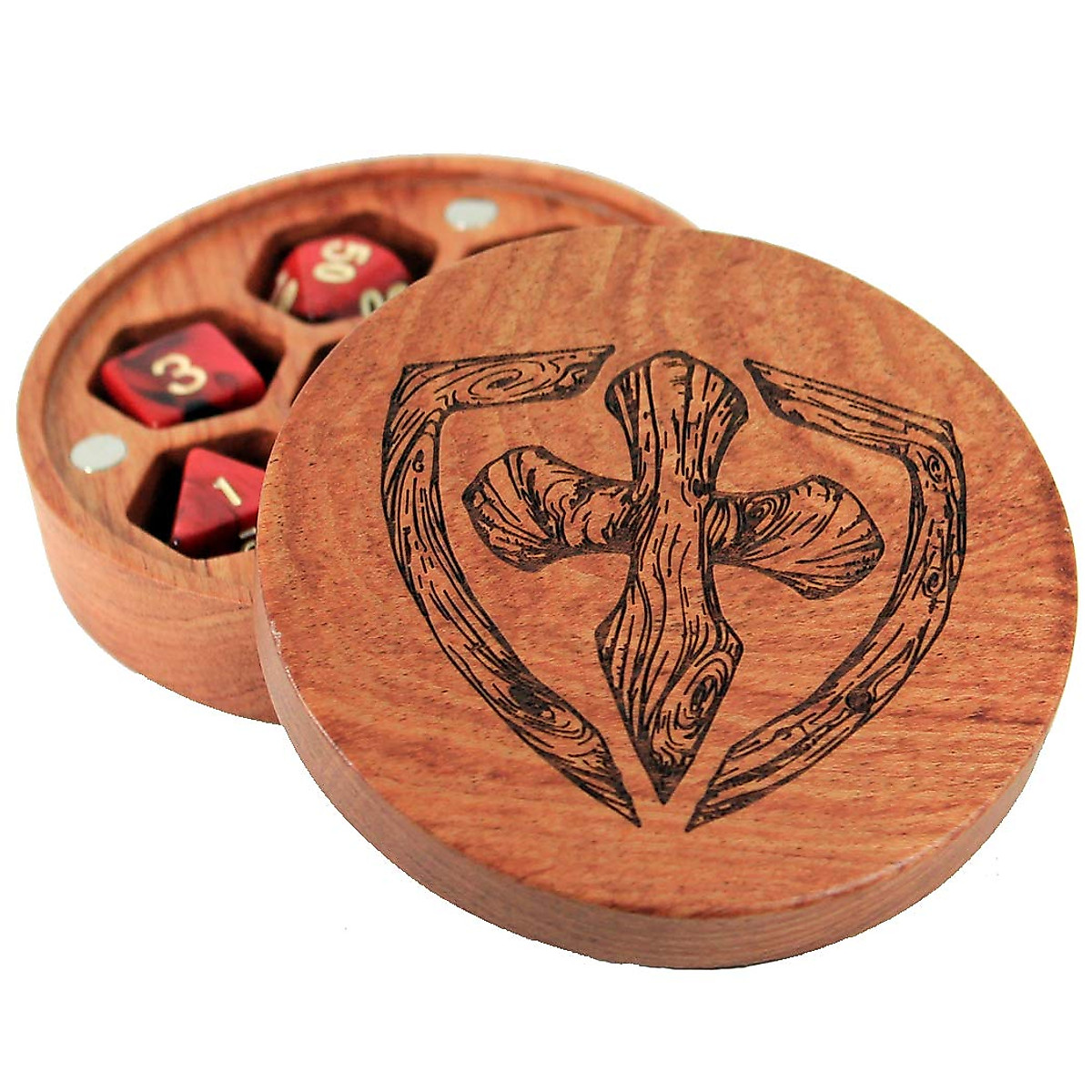 Paladin Roleplaying DND Dice Box - Solid Wood Storage Case for Polyhedral, RPG and Tabletop Gaming Dice