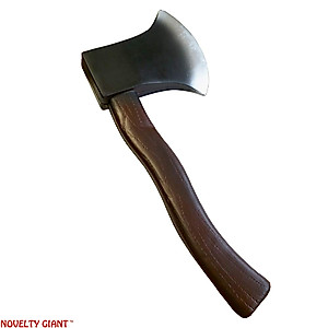 12" High Density Foam Hand Axe Viking Barbarian Theater Prop Brown