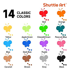 Shuttle Art Dot Markers, 14 Colors Bingo Daubers with 135 Patterns, 5 Activity Books, Educational Set With Art Activities,Non-Toxic Washable Coloring Markers