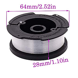 TOPEMAI AF-100 Spool Compatible with Black & Decker AF-100-3ZP, AF100,AF-100-BKP,AF-100-2,GH900 GH600 String Trimmer, 0.065" 30ft Trimmer Line Replacement (6 Spool + 1 Cap and Spring + 1 Goggles)