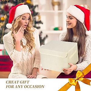 Bagnizer Large 22 Quart Linen Fabric Foldable Storage Bin Cube Organizer Basket with Flip-Top Lid & Handles, Large Clothes Blanket Box for Home, Office, Closet, 4 Pack 14.6 x 9.5 x 9.5”