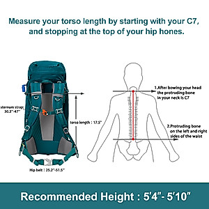 N NEVO RHINO Internal Frame Hiking Backpack 50/60/65/70/80L, Mountain Climbing Camping Backpack Daypack Waterproof Rain Cover