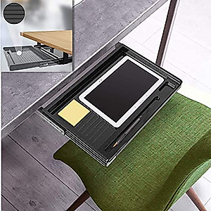 WUK Keyboard Platform Sliding Pull-Out Tray Under Desk Drawer for Keyboard Attachable Keyboard Tray, Home Office 51.5cm/20.2 in x 27cm/10.6 in