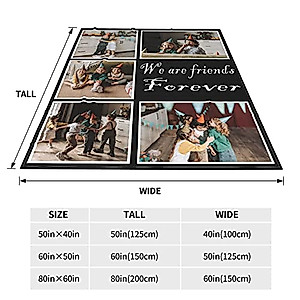 Yeacun Custom Blanket with Photos Text, Customized Picture Personalized Flannel Throw Blankets for Adult Kid Birthday Christmas Halloween Fathers Mothers Valentines Day Gift - 40"x 50"