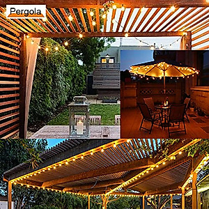 100 Feet Solar String Lights Outdoor Patio Lights Solar Powered Waterproof G40 Globe Hanging Lights with 50 LED Shatterproof Bulbs for Backyard Balcony Bistro Garden Solar Patio Light String Lights
