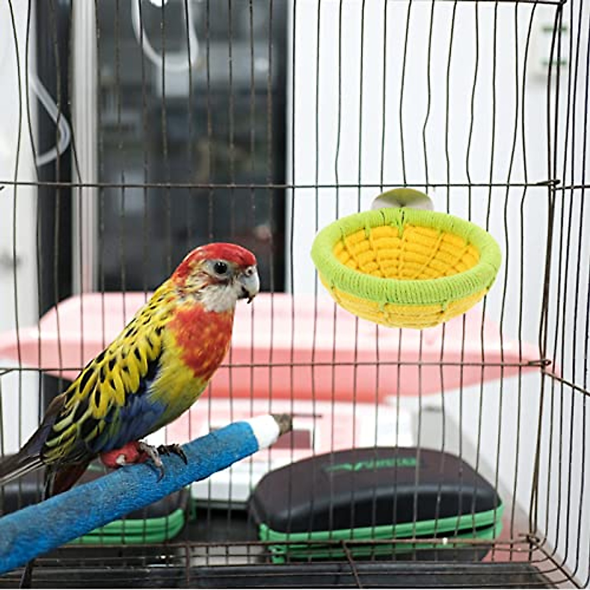 Ipetboom Cotton Rope Bird Nest Breeding Nest Hatch House Cage Finch Parrot Canary Nest Bird Nest Pigeon Nesting Bowls Bird Breeding Hatching Nest for Birds Parrot Breeding Nest 3pcs