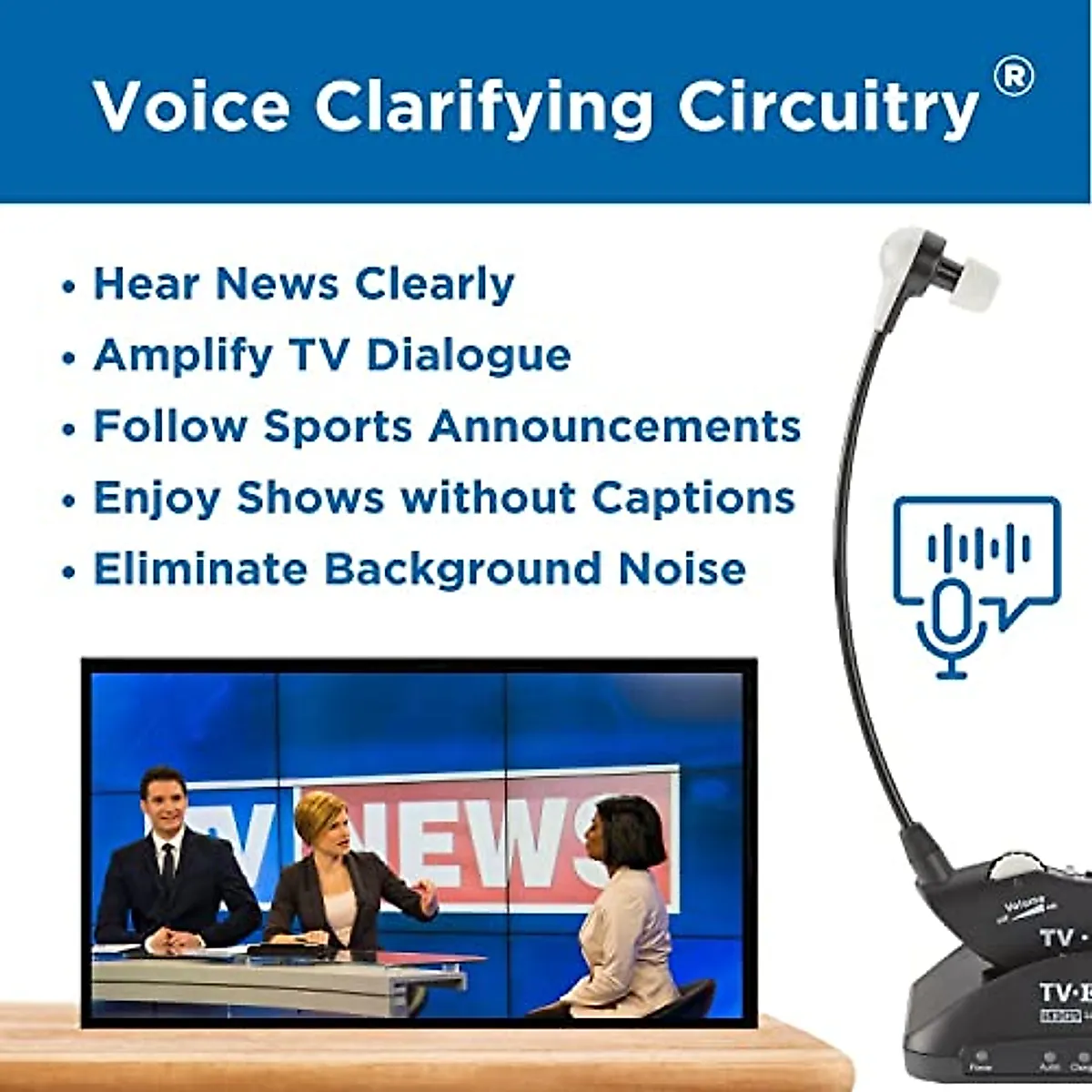 TV Ears 5.8 Digital Wireless Headset System - Long Range, Personal Volume Control, Quiet to Loud, Supports All TVs, Ideal for Seniors & Hearing Impaired, Plug N' Play, No Audio Delay, Dr Rec - 22741