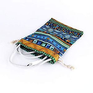 SumDirect Egyptian Ethnic Style Linen Burlap Bag 20Pcs 5×7 inches Gift Bags with Drawstring, Reusable Cotton Candy Bags for Wedding Party Favors