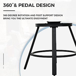 Grand patio 5-Piece Swivel Patio Bar Set with Fire Pit Table 40,000 BTU Heat Output, Leather-Look Wicker Outdoor Height Patio Bar Stools Set of 5, Patio Bar Height Chairs with High Back and Armrest