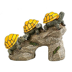 Bo-Toys Solar Powered Turtles on Log Outdoor Accent Lighting LED Garden Light Decor