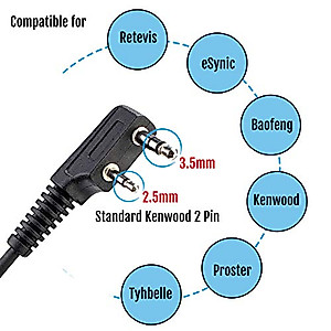 Retevis RT22 Walkie Talkies (6 Pack) with Headset (6 Pack), Rechargeable Hands Free Two Way Radios Bundle RT22 Walkie Talkies Earpiece