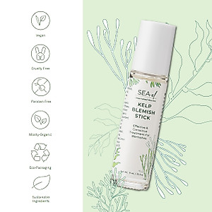 Sea El Kelp Blemish Stick Skincare Pimple Blackhead & Acne Spot Treatment Witch Hazel Rosemary & Tea Tree Oil Serum & Skin Toner for Women & Men, All Skin Types - .33 oz