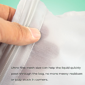 WMKGG Ultra Fine Reusable Filter Bags with Stainless Steel Handle for Nut Milk, Coffee, Milk, Butter, Juices and Fresh Cheese