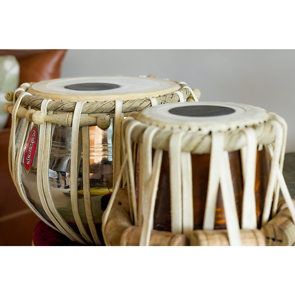 MAHARAJA Basic Tabla Set, Student Tabla Set, Steel Bayan, Dayan, Hammer, Cushions & Cover - Perfect Tablas for Students and Beginners on Budget, Tabla Drums, Indian Hand Drums (PDI-IB)