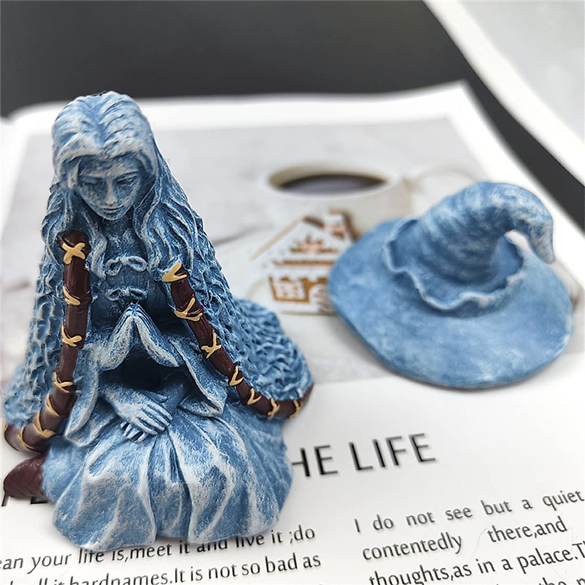 BENME Mysterious Ranni The Witch Ranni The Witch Statues with Detachable Hat Game Fans Collection, Best Gift for Game Lovers (15cm), Blue