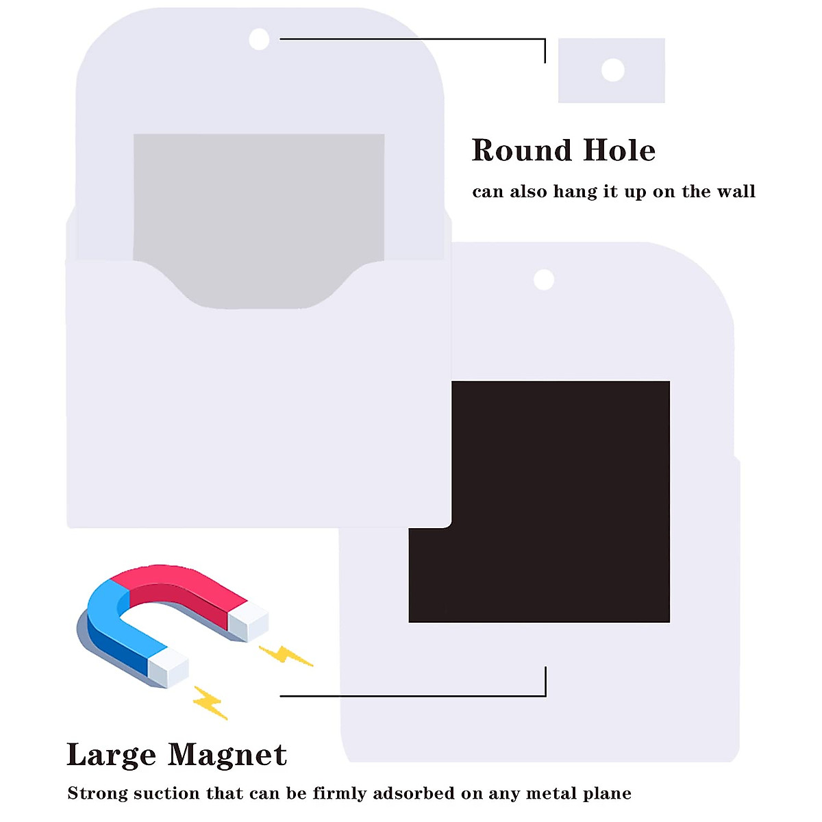 Magnetic File Holder, 2 Pack Magnetic Paper Holder for Refrigerator, File Cabinets and Fridge, Magnetic Pocket Wall Hanging File Organizer, Magnetic File Folder Case for Mail Letter Notebook Planners