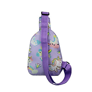ANKOMINA Small Sling Bag for Kids Cute Cartoon Crossbody Shoulder Bag Unicorn Dinosaur Chest Bag for Outdoor,Travel,Hiking