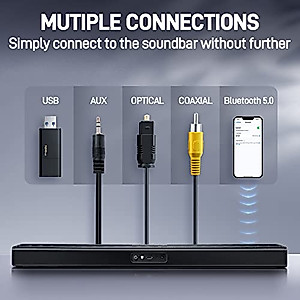 OXS Sound Bars for TV, 4 Speakers TV Sound Bar, Bluetooth 5.0 Deep Bass 80W Compact Soundbar, Easy Setup w/Mount Kits, 3 Modes for Concert/Home Theater/Gaming Wireless Surround Sound System for TV