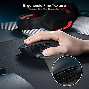 Redragon M656 Gainer Wireless Gaming Mouse, 4000 DPI 2.4Ghz Gamer Mouse w/ 5 DPI Levels, 7 Macro Buttons, Red LED Backlit & Pro Software/Drive Supported, for PC/Mac/Laptop