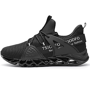 Ezkrwxn Walking Shoes for Women Running Shoes Mesh Breathable Slip on Ladies Gym Workout Athletic Tennis Jogging Sneakers All Black Size 11