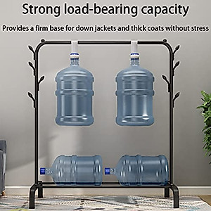 YCWO Metal Clothes Floor Industrial Pipe Storage Retail Display Heavy-Duty Clothing freestanding Storage Clothing Bedroom Multifunctional Closet Coat Hooks Shelves Shoe,White,150x40x150cm