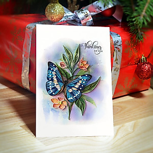 TUMYBee Thinking of You Butterfly Card, 5in x 7in, Blank Inside, Envelope Included, Perfect for Birthdays, Thank You, Anniversaries