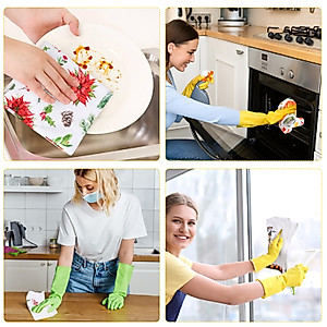 6 Set Holiday Kitchen Towels for Halloween Fall Christmas Decorative Dishtowels,Halloween Hand Towels Absorbent Dishcloths Autumn Tea Towels Wash Cloths for Thanksgiving Christmas Kitchen Decor