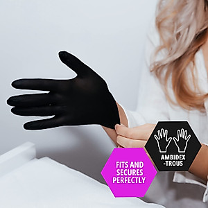 MED PRIDE Black Nitrile Medical Examination Gloves (Medium, 1000-Count) Ultra-Strong 6 mil Thick, Latex & Rubber Free, Disposable Powder-Free Gloves for Healthcare & Food Handling Use