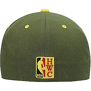 Mitchell & Ness LA Los Angeles Lakers HWC 50th Anniversary Team Season Patch Dynasty Fitted Cap, Hat (as1, Numeric, Numeric_7_and_1_Half, 7 1/2) Dusty Olive
