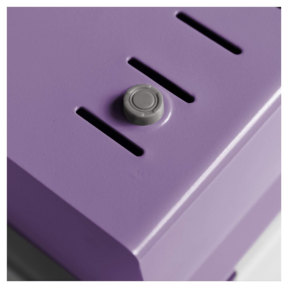 Acrimet 5 X 8 Card File Holder Organizer Metal Base Heavy Duty (AZ Index Cards and Divider Included) (Purple Color with Clear Crystal Plastic Lid Cover)