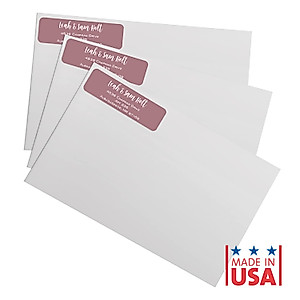 Modern Dusty Purple Rolled Address Labels/Roll of 250 Muted Plum Personalized Address Labels/Designer Return Address Stickers in Elegant Plastic Dispenser