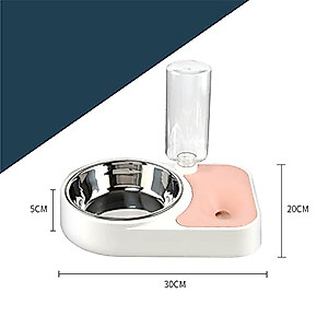 ZLXDP Double Pet Bowls Dog Food Water Feeder Pet Drinking Dish Feeder Cats Puppy Feeding Supplies Small Dog Accessories Stainless Steel (Color : Blue)