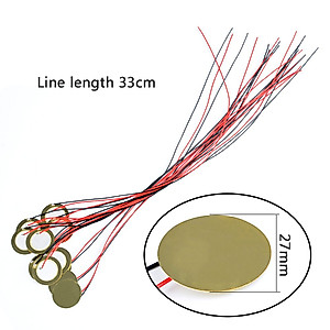 TIMESETL 15pcs Piezo Pickup 27mm Piezo Amplifiers Discs with 13" Leads for Acoustic Guitar Drum