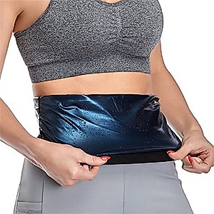 BESTSOTIM Women's Waist Trainer Belt for Lower Belly Fat, Plus Size Corset for Weight Loss, Tummy Wrap Workout Belt, Sweat Waist Trimmer Black