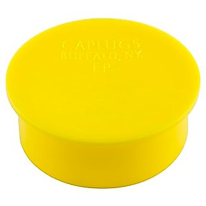 Caplugs EP-14 EP Series – Plastic Plug for Threaded Connectors, 40 Pack, Yellow LD-PE, Nominal Thread Size 7/8"-20 Flanged, Dust & Impact Protection, Fit Smooth Cylindrical Surfaces, Easy Removal