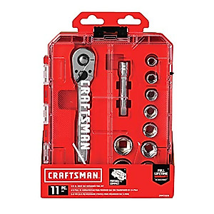 CRAFTSMAN Socket Set with Ratchet, SAE, 3/8-Inch Drive, 11-Piece (CMMT12026)