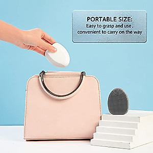 HieerBus Silicone Face Scrubber,Manual Exfoliating Brush,Handheld Facial Cleansing Brush for Women Men-Blackhead Removing Pore Cleansing Massaging for Sensitive, Delicate, Dry Skin (3rd-Grey+White)