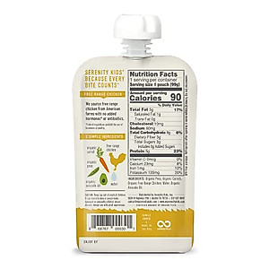 Serenity Kids Chicken Lover Baby Food Pouch Bundle | 6 Each of Free Range Chicken, Chicken & Thyme and Turmeric Chicken Pouches (18 Count)