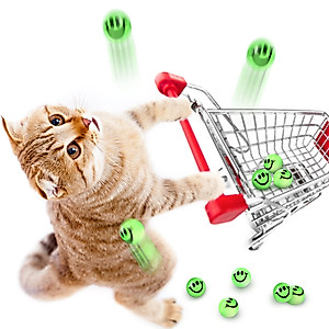 Chalyna 45 Pcs Glow in The Dark Smile Face Bouncing Balls Bulk 1 Inch Mini High Bounce Balls for Kids Teens Glowing Valentines Halloween Christmas Party Favors rubber Goodie Bag Fillers for Boys Girls