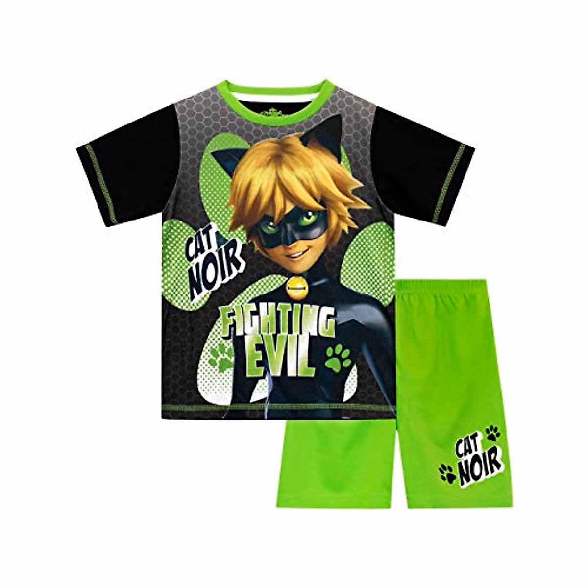 Miraculous Ladybug Boys' Cat Noir Pajamas Size 7 Green