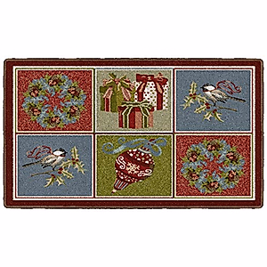 Brumlow MILLS Festive Blocks Washable Christmas Indoor or Outdoor Holiday Rug for Living or Dining Room, Bedroom and Kitchen Area, 20x34, Multicolor, EW20553-20X34BH