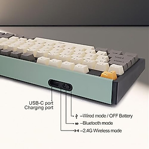 SKYLOONG GK87 V3 TKL Wireless Mechanical Keyboard - Nordic 2.4G/Bluetooth 5.1/USB Wired - Double Spacebar - 3Knobs - Gateron G Pro Switch-RGB Backlit Hot Swappable - Ti-Grey PBT Keycaps