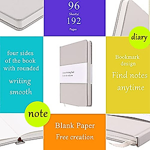 Zhi Jin Classic Thick Cloth Linen Notebook Journal Blank Paper Notepad Diary Hard Cover Travel Office Linen Gray
